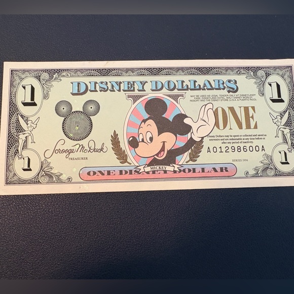 Disney | Art | Disney Dollar 996 With Castle Design | Poshmark